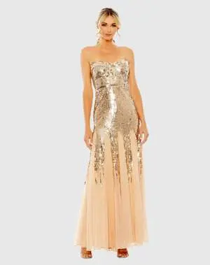 Mac Duggal Sequin Mesh Gown