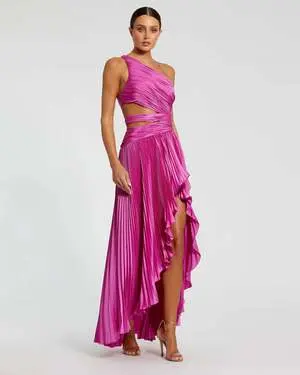 One Shoulder Pleated Dresses