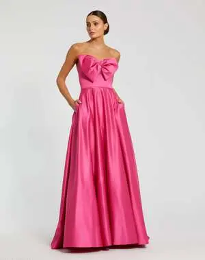 Mac Duggal Strapless A-line Bow Ballgown