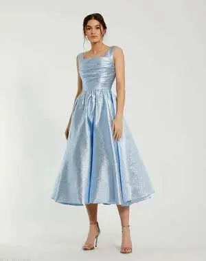 Paneled Taffeta Midi Dresses
