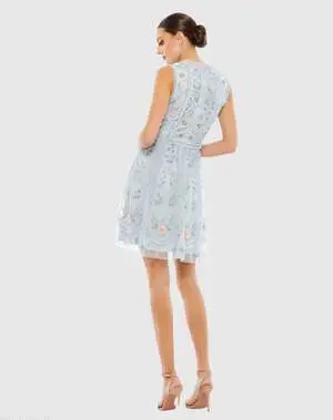 Mac Duggal Embroidered Mini Dress