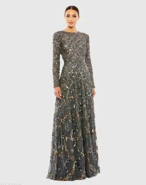 Gray Embellished Gown
