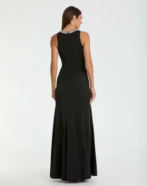 Mac Duggal Embellished Neck Trumpet Gown - Black