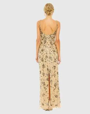 Mac Duggal Floral Embellished Gown - Neutral