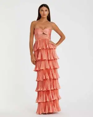 Sweetheart Neckline Ruffled Maxi Dresses