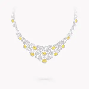 Graff Fancy Intense Yellow And White Diamond Necklace - White Gold And Yellow Gold