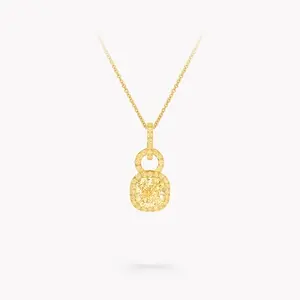 Graff Icon 8 Cushion Diamond Pendant - Yellow Gold