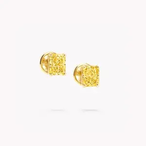 Graff Yellow Radiant Cut Diamond Stud Earrings
