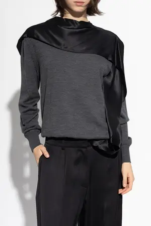 FERRAGAMO Mixed Materials Sweater - Grey