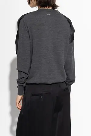 FERRAGAMO Mixed Materials Sweater - Grey
