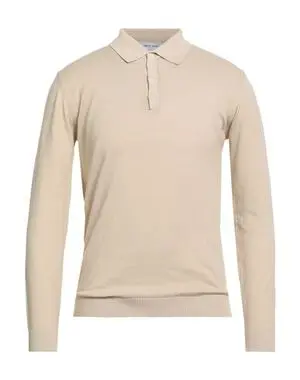 WOOL & CO Cotton Knit Buttoned Sweater - Beige