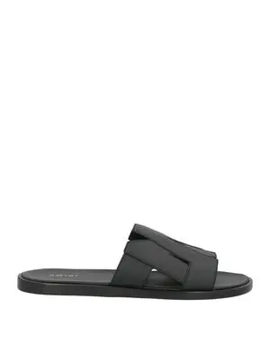 Amiri Leather Slide Sandals - Black