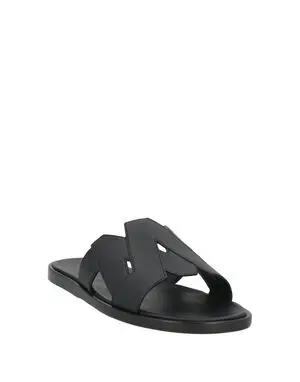 Amiri Leather Slide Sandals - Black