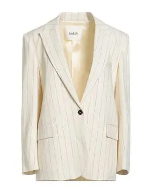 Ba&sh Single-breasted Pinstriped Blazer - White