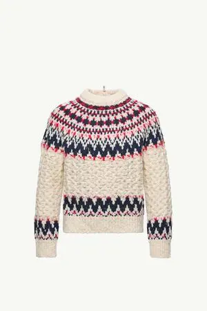 Moncler Geometric Jacquard Wool Blend Jumper