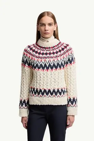 Moncler Geometric Jacquard Wool Blend Jumper