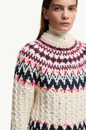 Moncler Geometric Jacquard Wool Blend Jumper
