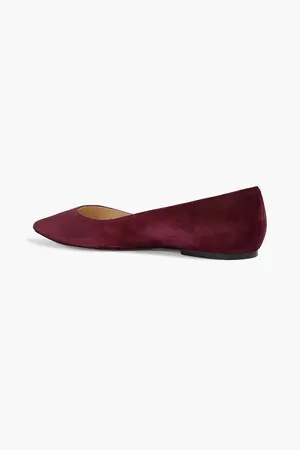 JIMMY CHOO Alina Suede Point-toe Flats