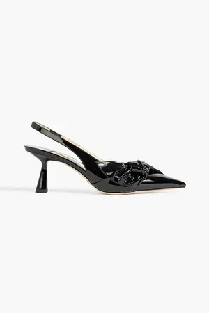 JIMMY CHOO Elinor 65 Patent-Leather Slingback Pumps With Bow Detailing - Black