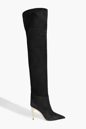 JIMMY CHOO Cierra 100 Suede Over-the-Knee Boots - Black