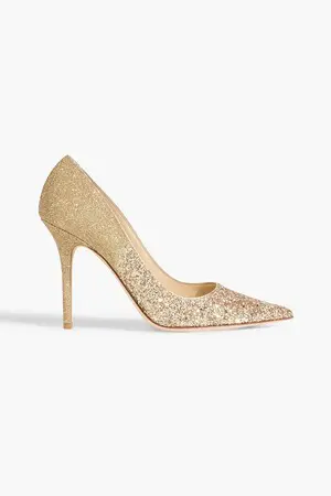 JIMMY CHOO Abel Glittered Woven Pumps