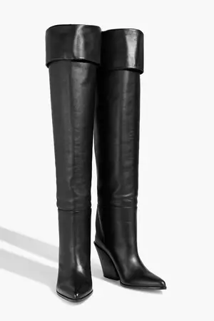 JIMMY CHOO Maceo Leather Over-the-knee Boots - Black