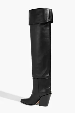 JIMMY CHOO Maceo Leather Over-the-knee Boots - Black