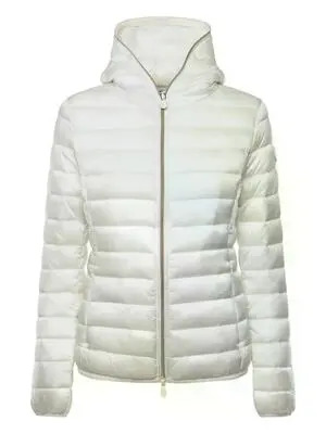 SAVE THE DUCK Hooded Zip Coat - White