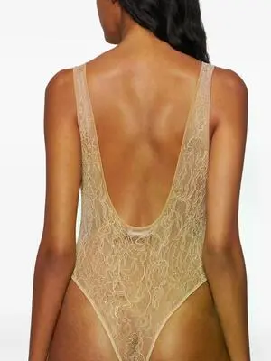 Wardrobe.NYC Lace Tank Bodysuit - Neutrals