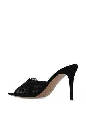 GIANVITO ROSSI Lace Heeled Mules