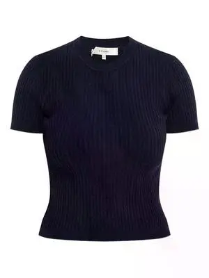 FRAME Ribbed Short-sleeve Sweater