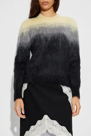 JIL SANDER Mohair Blend Ombre Sweater - Black