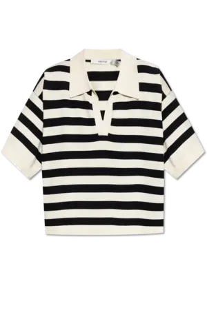GESTUZ Striped Polo Sweater