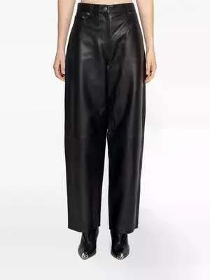 SAMSOE SAMSOE Leather Panelled Trousers