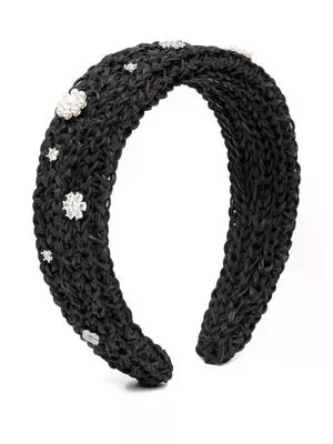 SHUSHU/TONG Embellished Braided Headband - Black