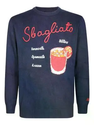 MC2 SAINT BARTH Graphic-embroidered Crewneck Sweater - Blue