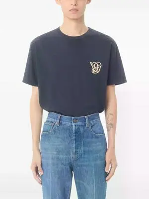 Valentino Garavani Vg-patch Cotton T-shirt - Blue