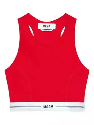 MSGM Racerback Logo-band Tank Top