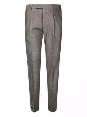 PT TORINO Herringbone Pleated Trousers