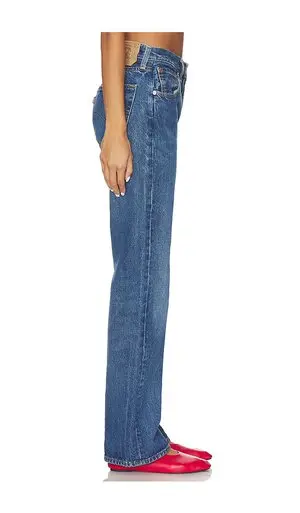 ALIGRACE Vintage Relaxed Split Jeans - Medium Dark