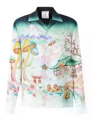 Casablanca Printed Silk Shirt - White