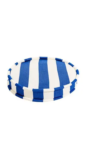 BUSINESS & PLEASURE Circular Pillow - Crew Mediterranean Blue Stripe