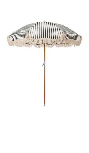 BUSINESS & PLEASURE Premium Umbrella In Cream,black - Monaco Black Stripe