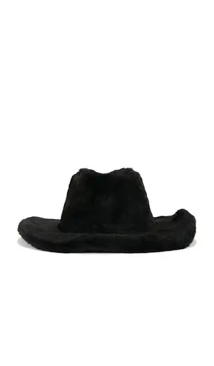 Jocelyn Faux Fur Cowboy Hat - Black