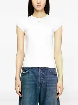 DIESEL® T-angie Logo-embroidered T-shirt - White