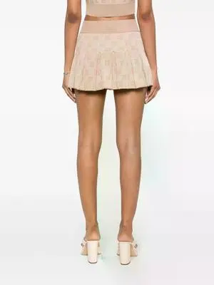 MISBHV Monogram-jacquard Pleated Mini Skirt
