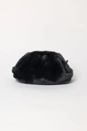 Velvet By Graham & Spencer Faux Fur Clutch - Black