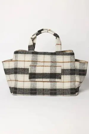 Velvet By Graham & Spencer Plaid Tote - Black