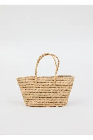 ELLSWORTH + IVEY Nora Mini Handheld Raffia Bag