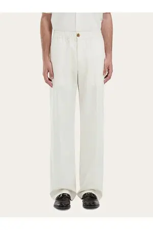 FERRAGAMO Tailored Crêpe Cotton Viscose Jogger Trouser